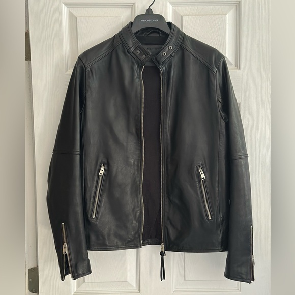 All Saints | Jackets & Coats | All Saints Cora Mens Black Leather ...